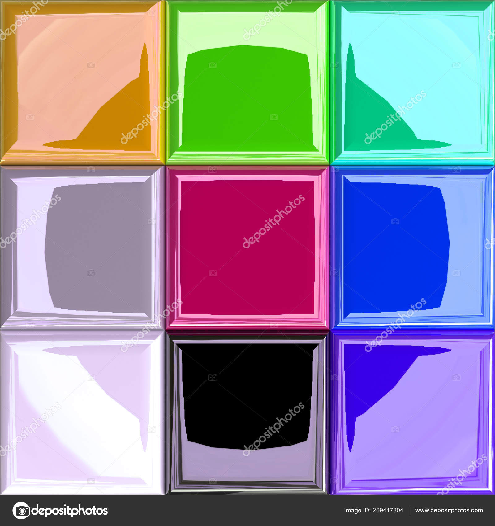 Tile Design Colorful Element, Photo Realistic Rendering (16 bit color ...