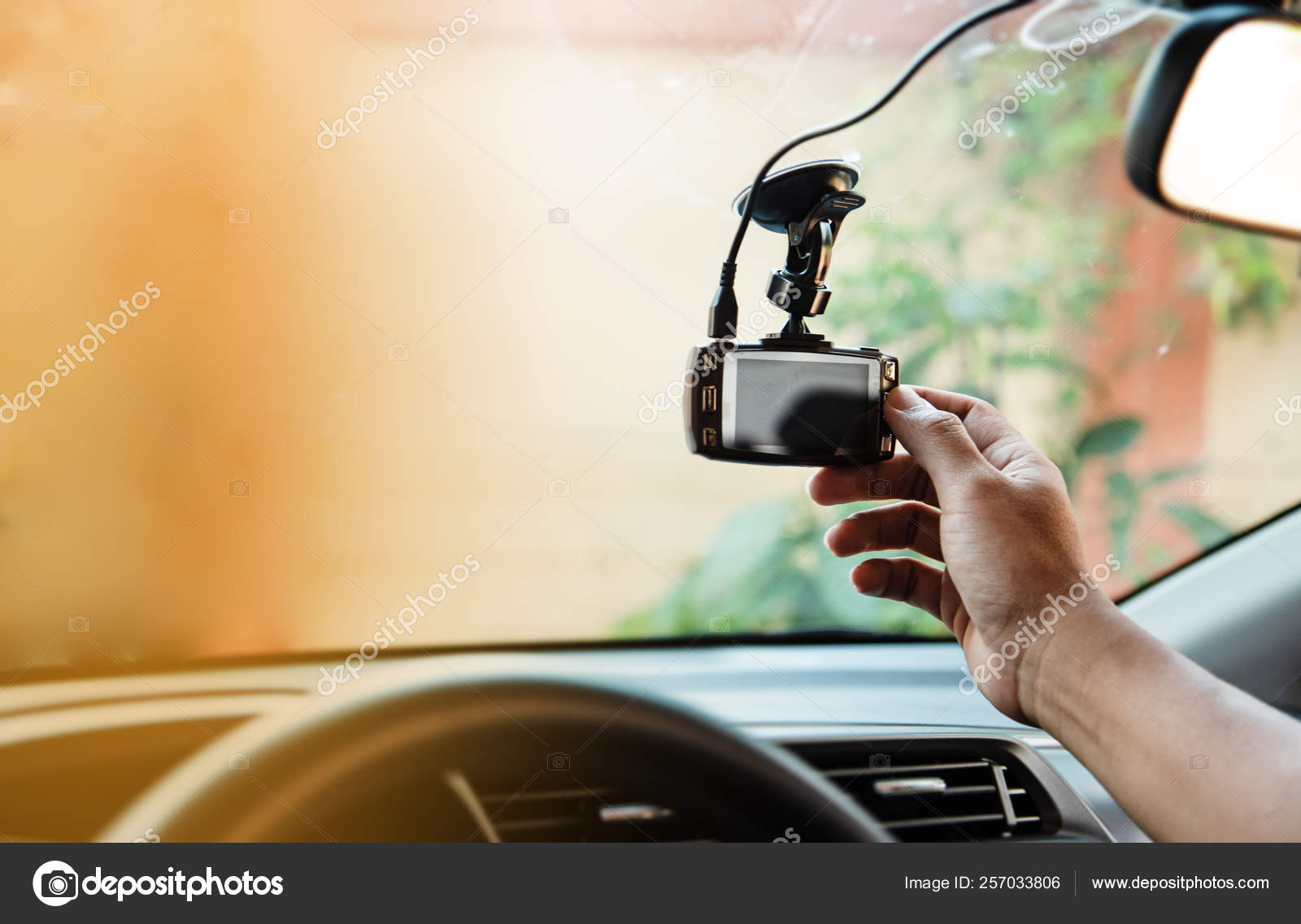 Human Hand Touching Cctv Car Camera Check System Use Technology — Stock ...