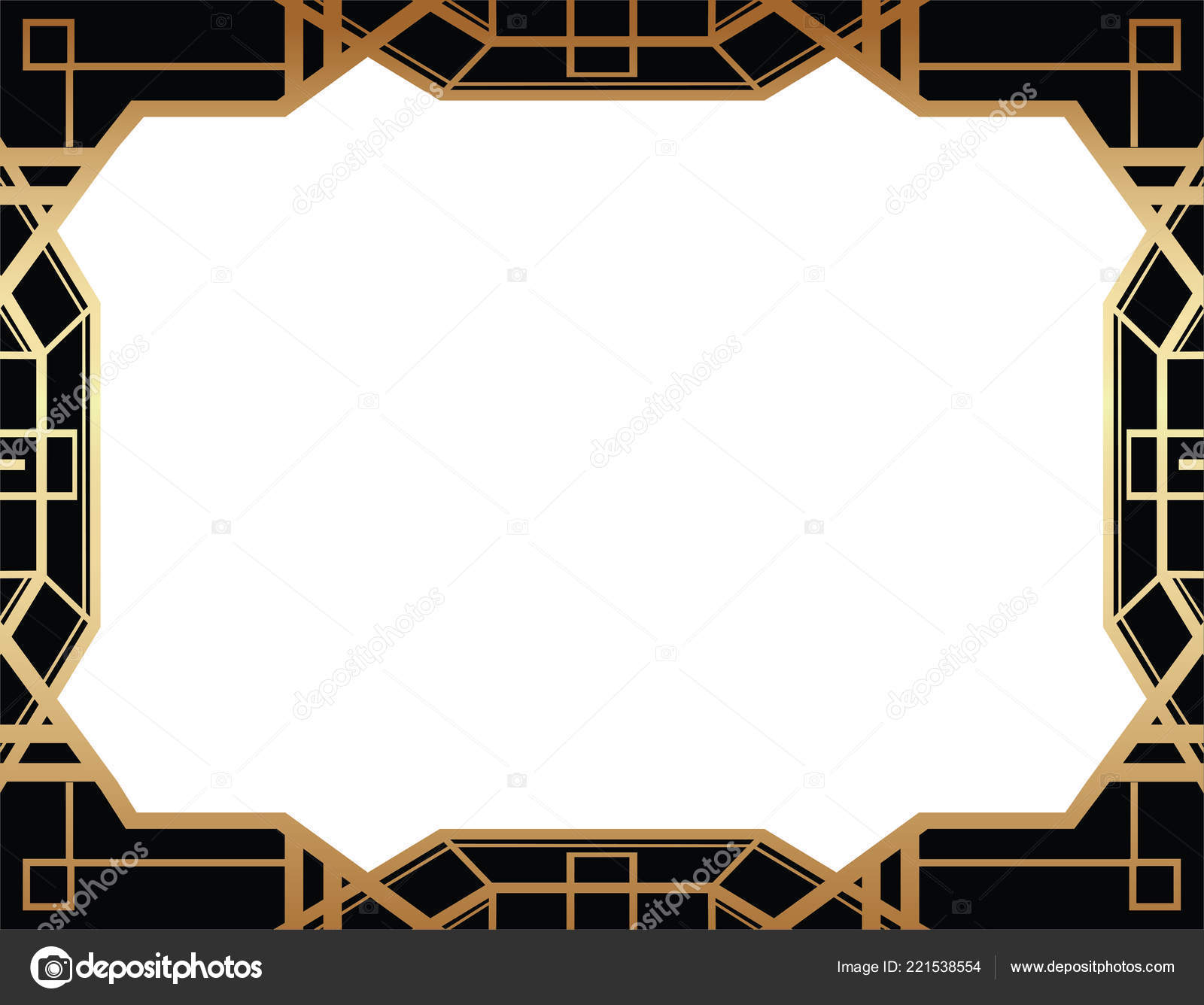 Geometric Gatsby Art Deco Style Border Frame Design Stock Vector by ...