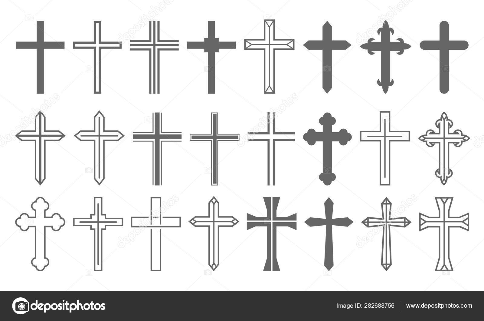 Cross Set Christian Icon Collection Stock Vector by ©AngelaCini 282688756