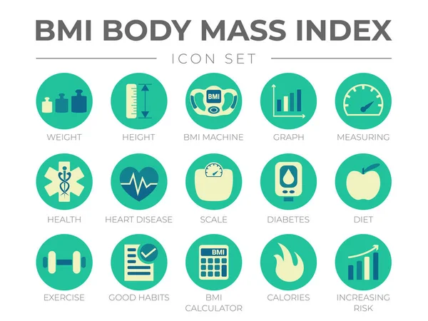 Bmi Body Mass Index Icon Set Weight Height Bmi Machine Stock Vector ...