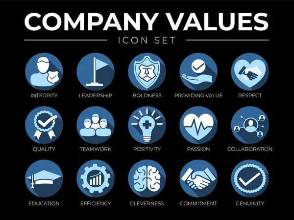 Business Company Values icon Set Stock Vector by ©AngelaCini 325001890