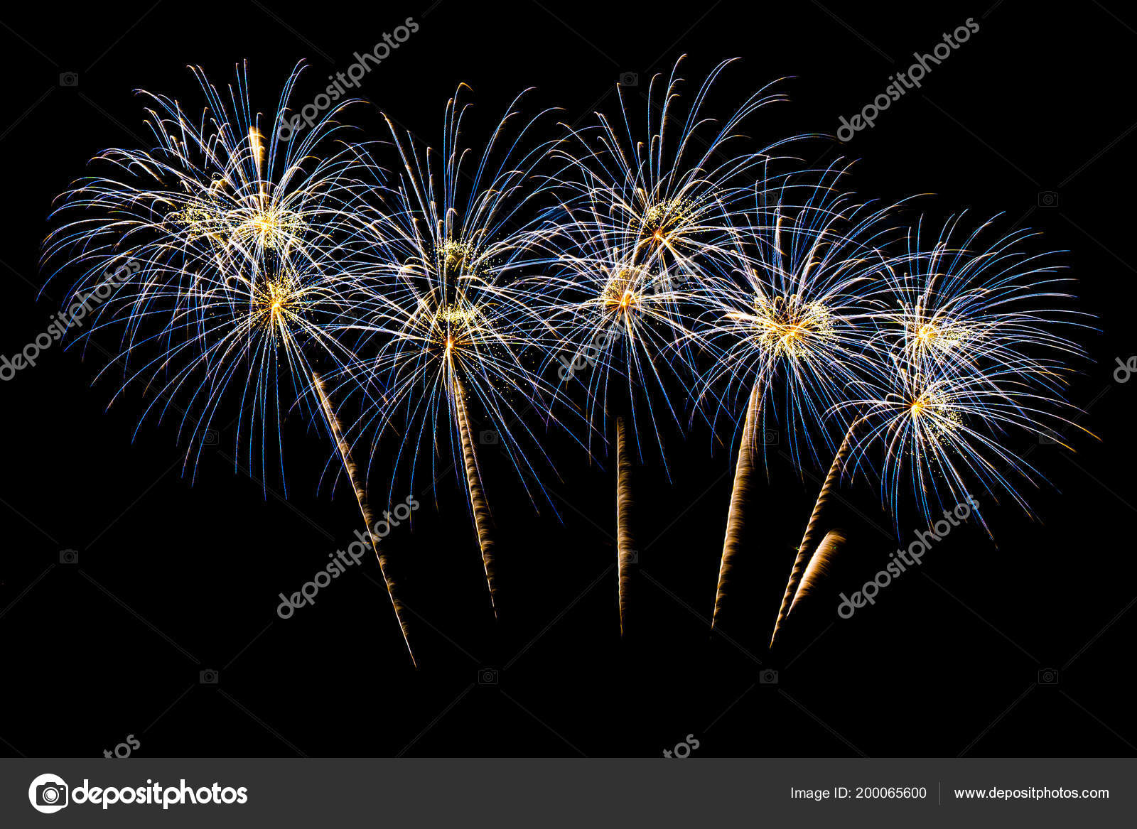 Beautiful Color Fireworks Display Black Sky Night Celebration Stock ...