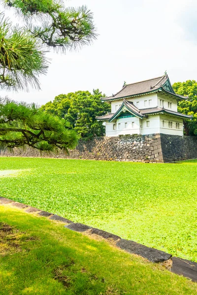Beautiful old architecture imperial palace castle with moat and bridge ...