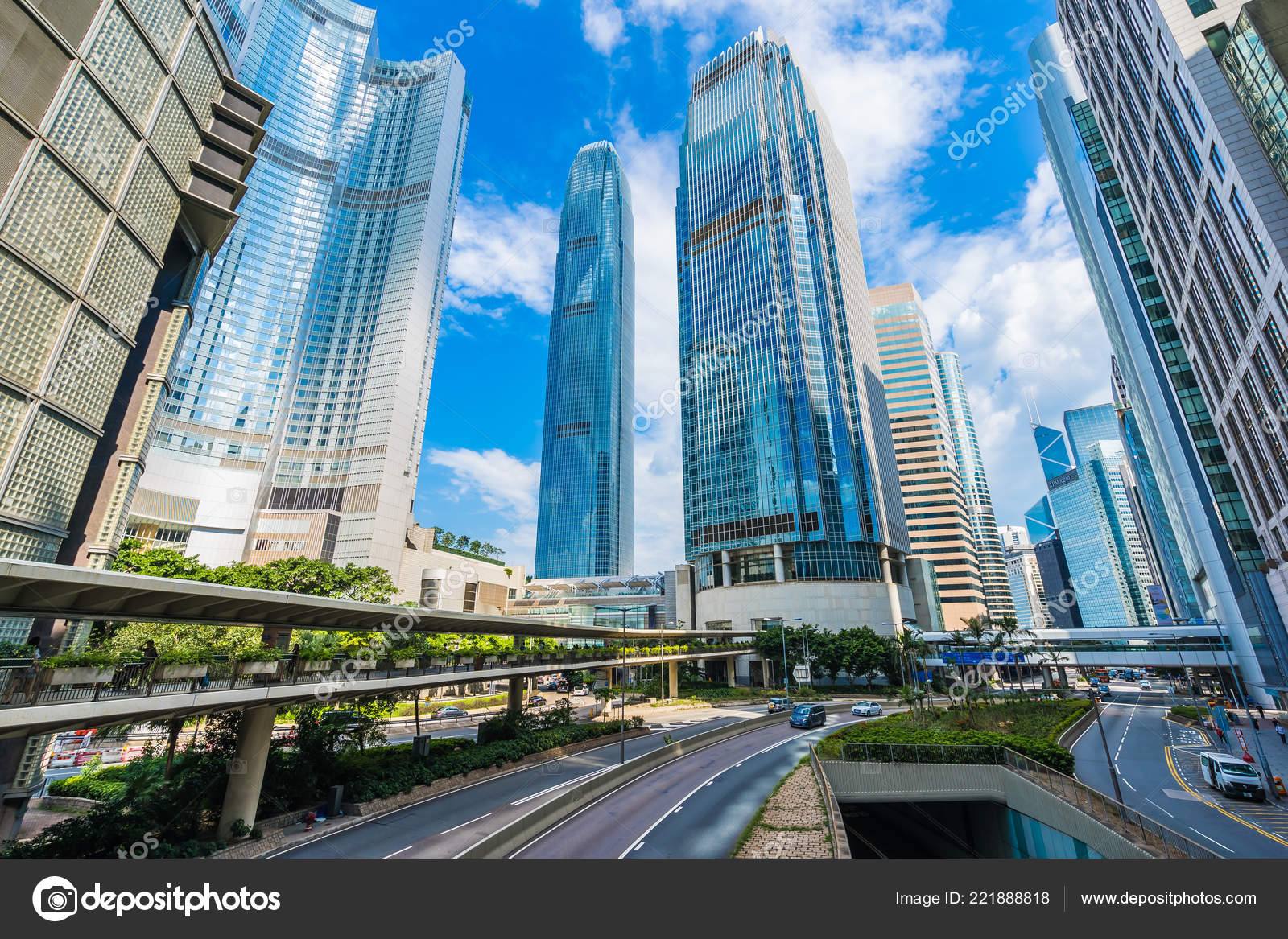 Hermoso Edificio Oficinas Arquitectura Rascacielos Exteriores Hong Kong Ciudad Sobre — Foto de ...