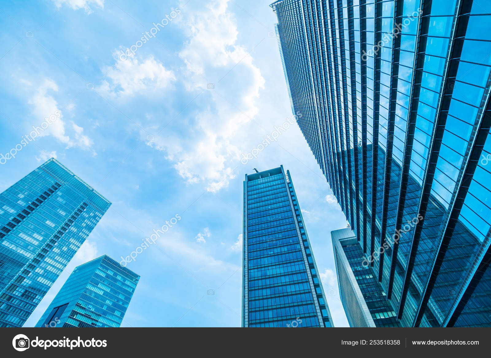 Beautiful architecture office building skyscraper with window gl Stock ...