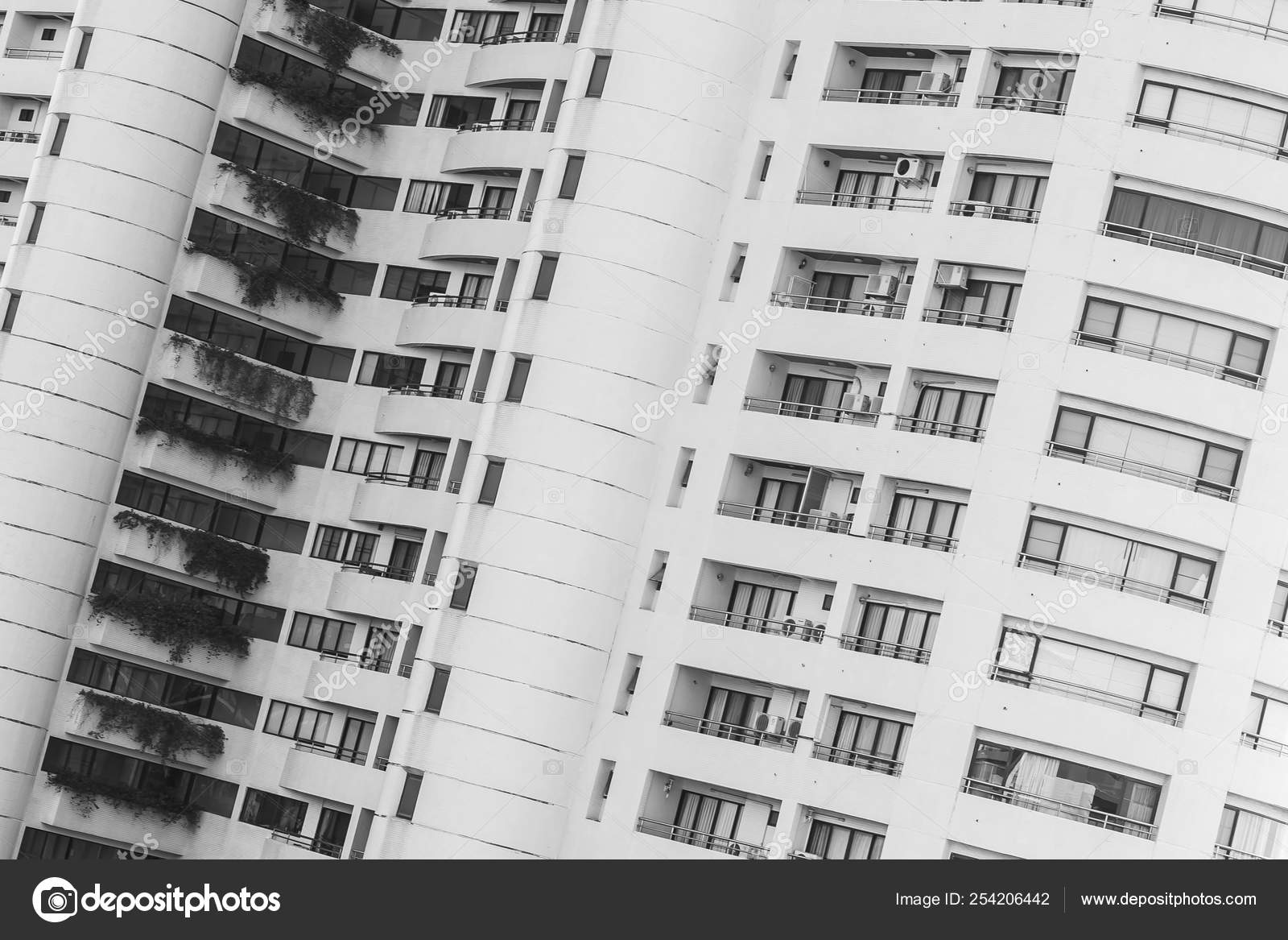 Building Exterior Window Balcony Pattern Textures Surface Black White ...