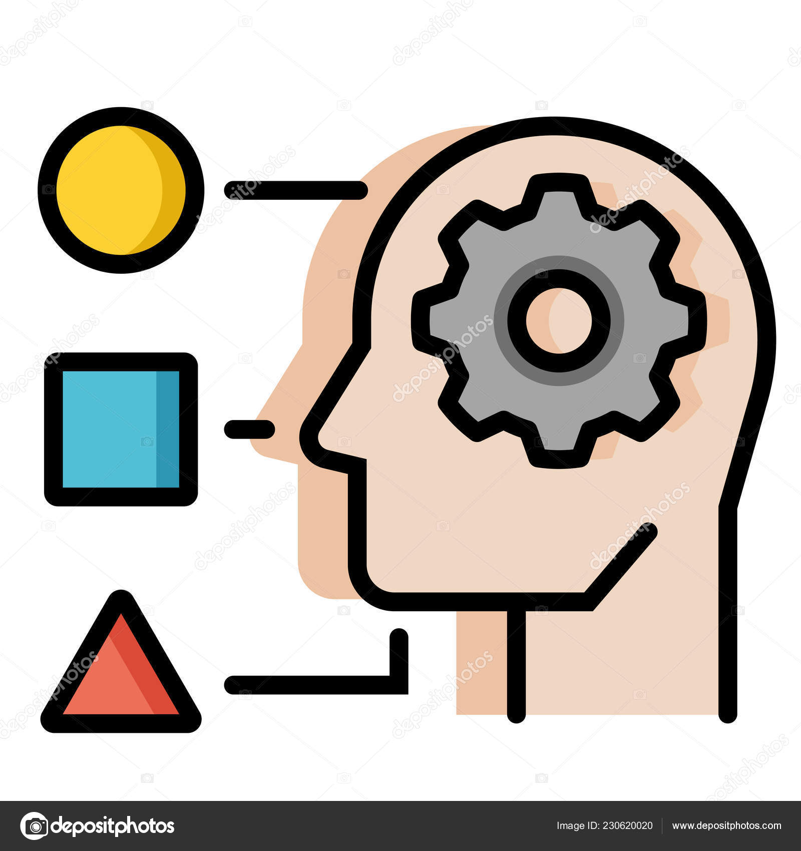 Critical Thinking LineColor illustration Stock Vector Image by ©Chanut ...