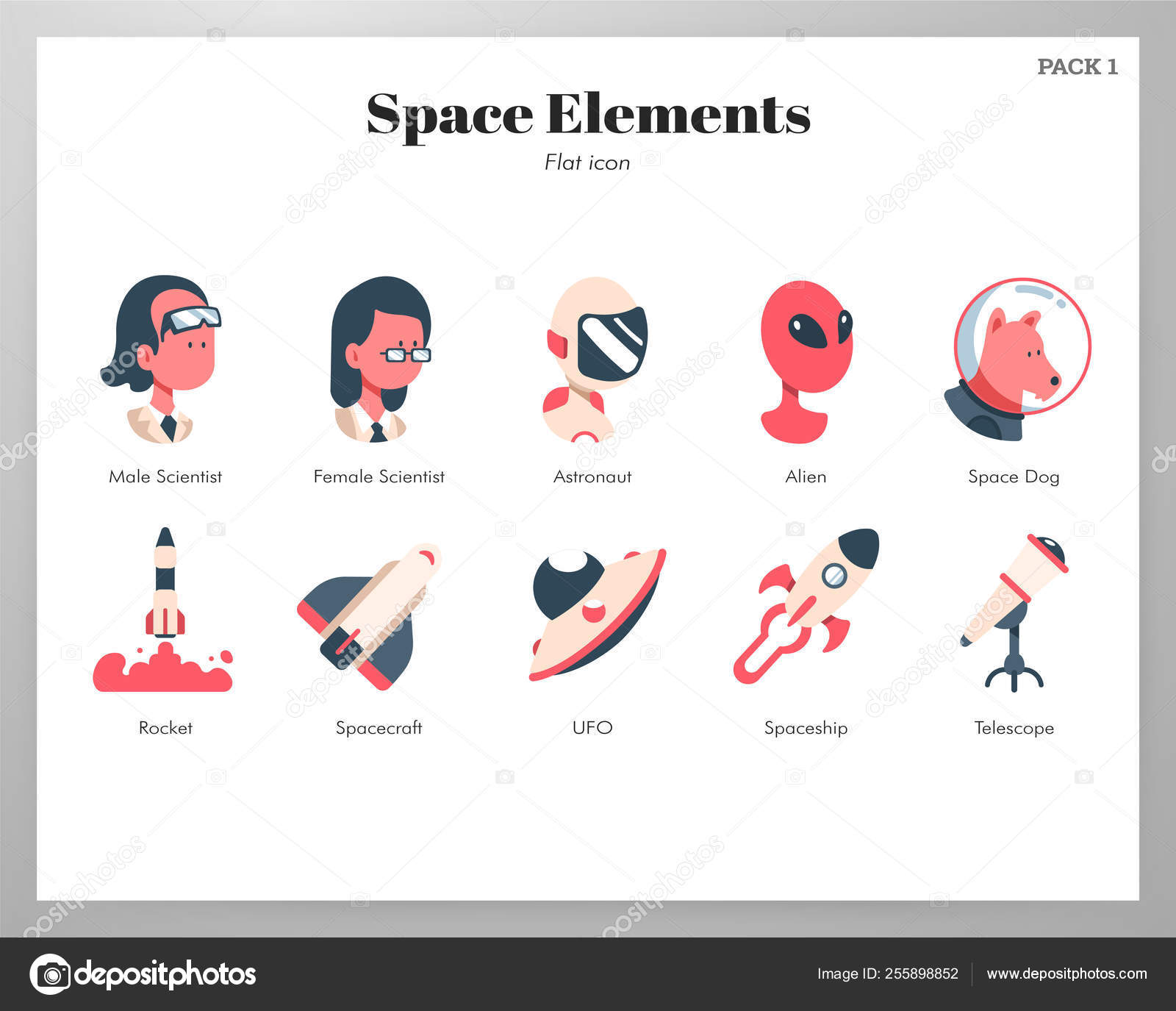 Space elements flat pack Stock Vector Image by ©Chanut-is-Industries #255898852
