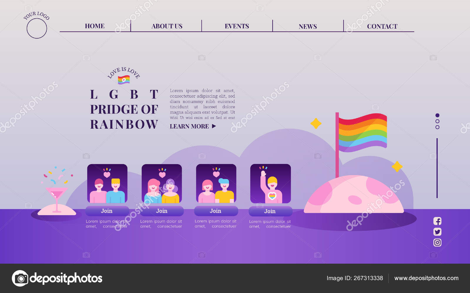 LGBTQ campaign web layout Stock Illustration by ©Chanut-is-Industries ...