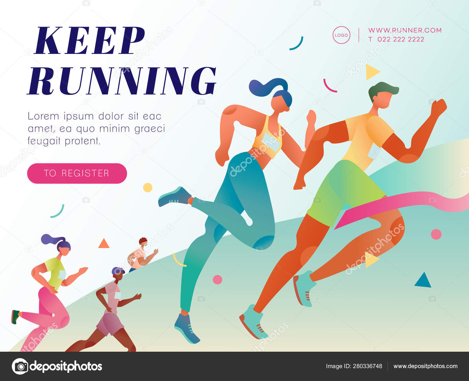Marathon running social media post Stock Vector by ©Chanut-is ...