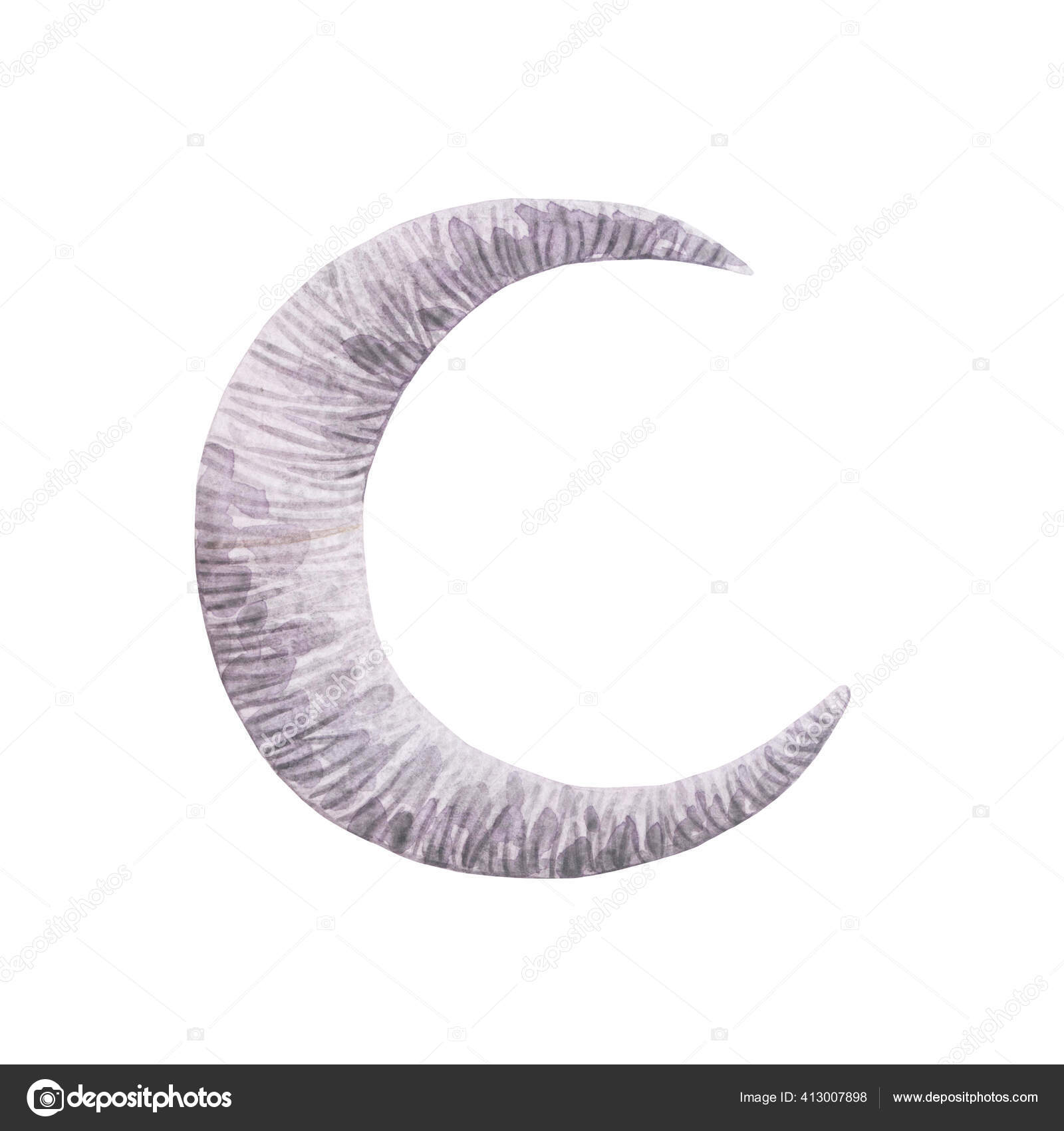 Vintage Crescent Moon Illustration