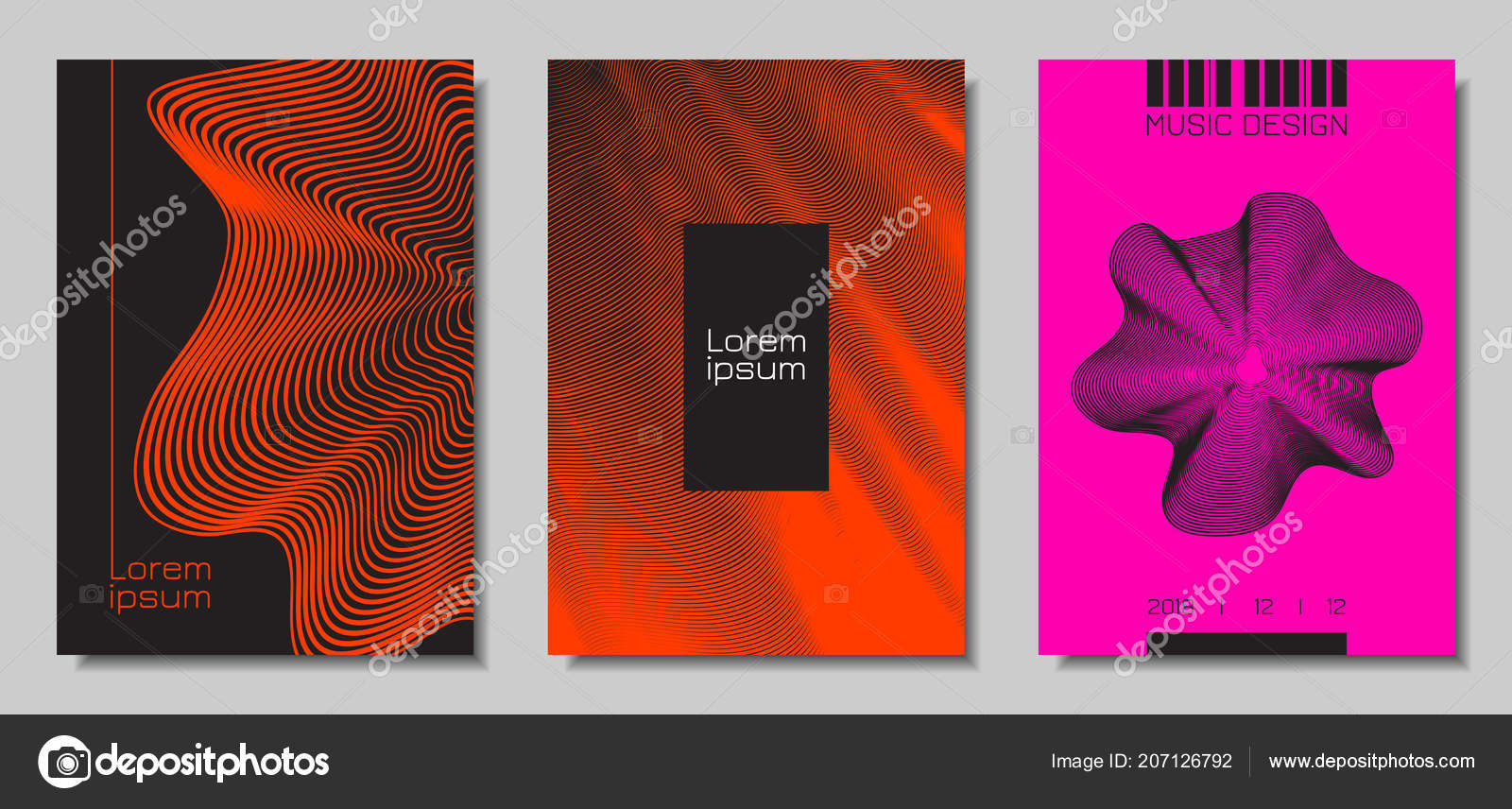 Wave Cover Design Templates Set. Stock Vector by ©ingara 207126792