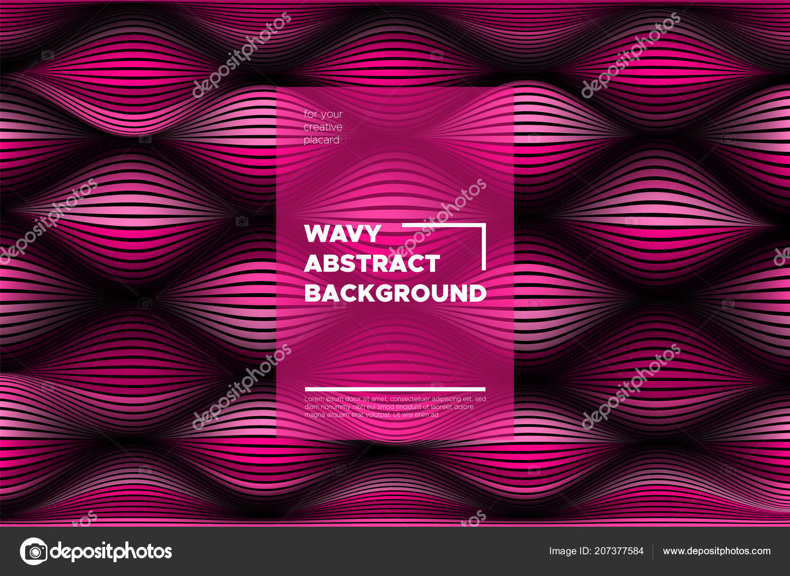 Pink 3d Background with Wave Stripes. Distortion of Space. Trendy ...