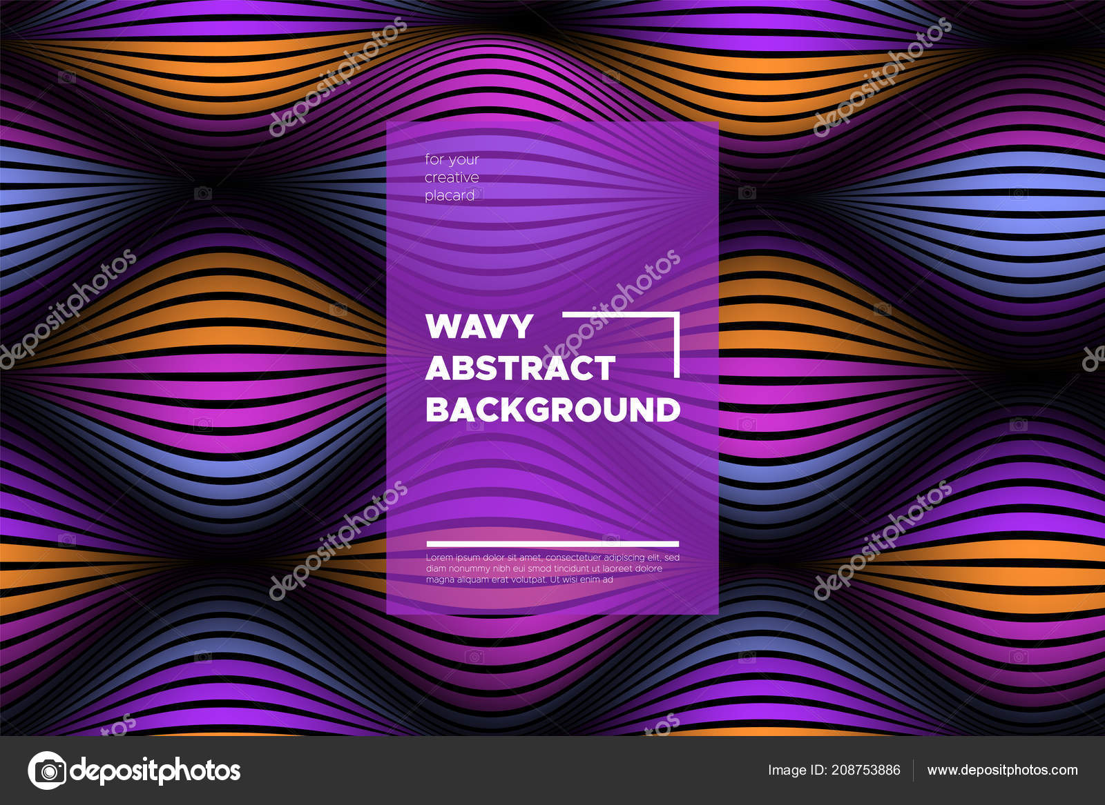 Distortion of Stripes. Modern Abstract Cover with Vector Warped Lines ...