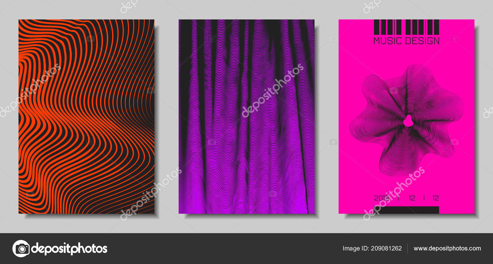 Wave Cover Design Templates Set. Stock Vector by ©ingara #209081262