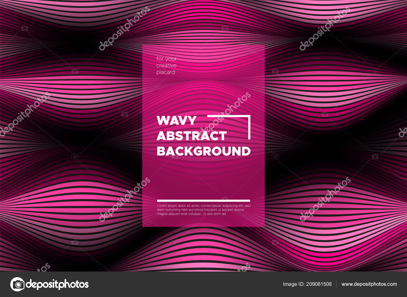Pink 3d Background with Wave Stripes. Distortion of Space. Trendy ...