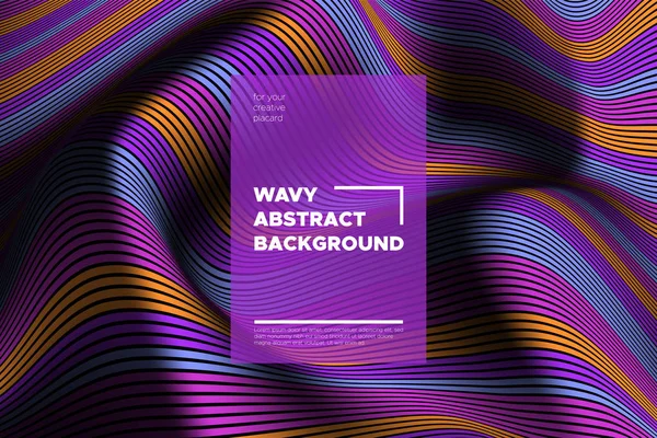 Distortion of Stripes. Modern Abstract Cover with Vector Warped Lines ...