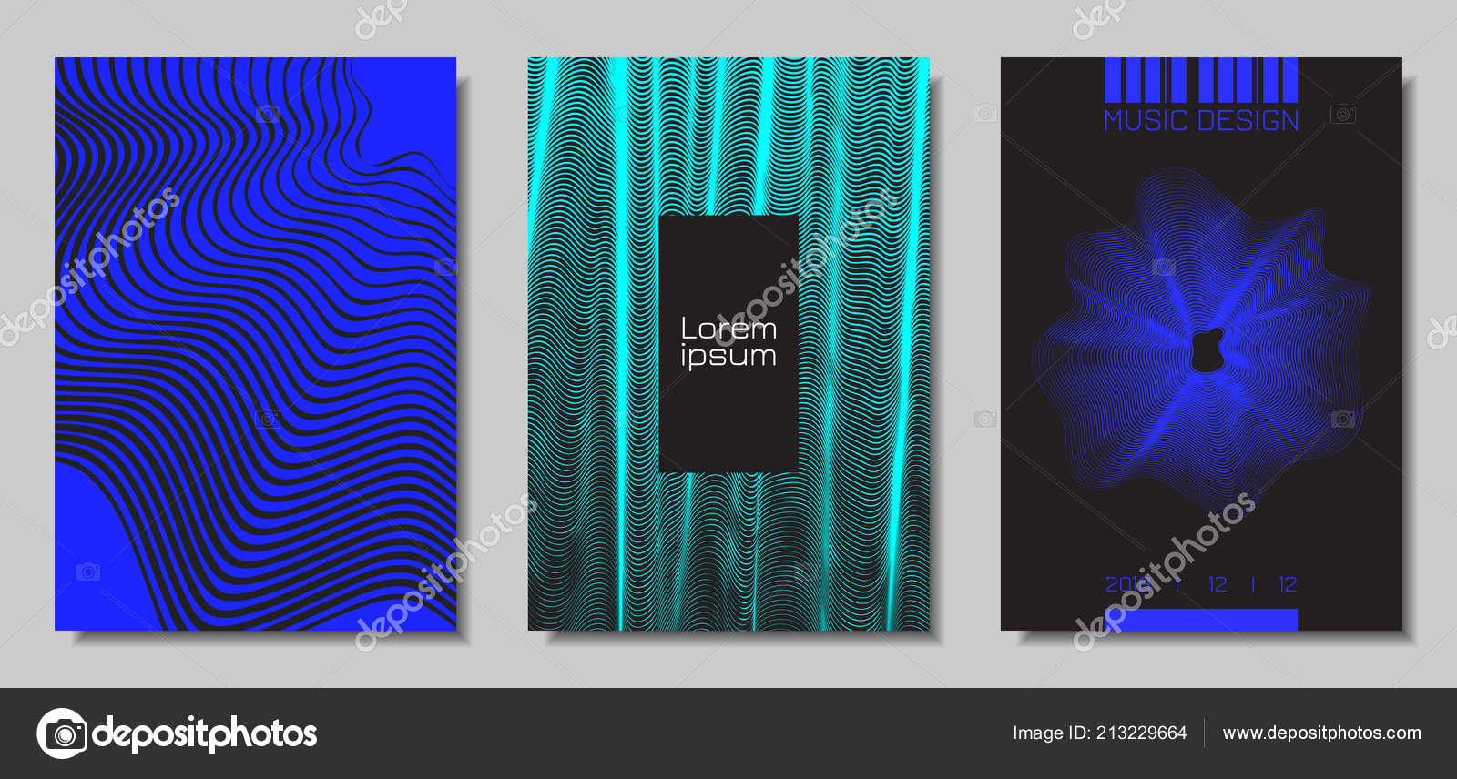 Wave Cover Design Templates Set. Stock Vector by ©ingara 213229664