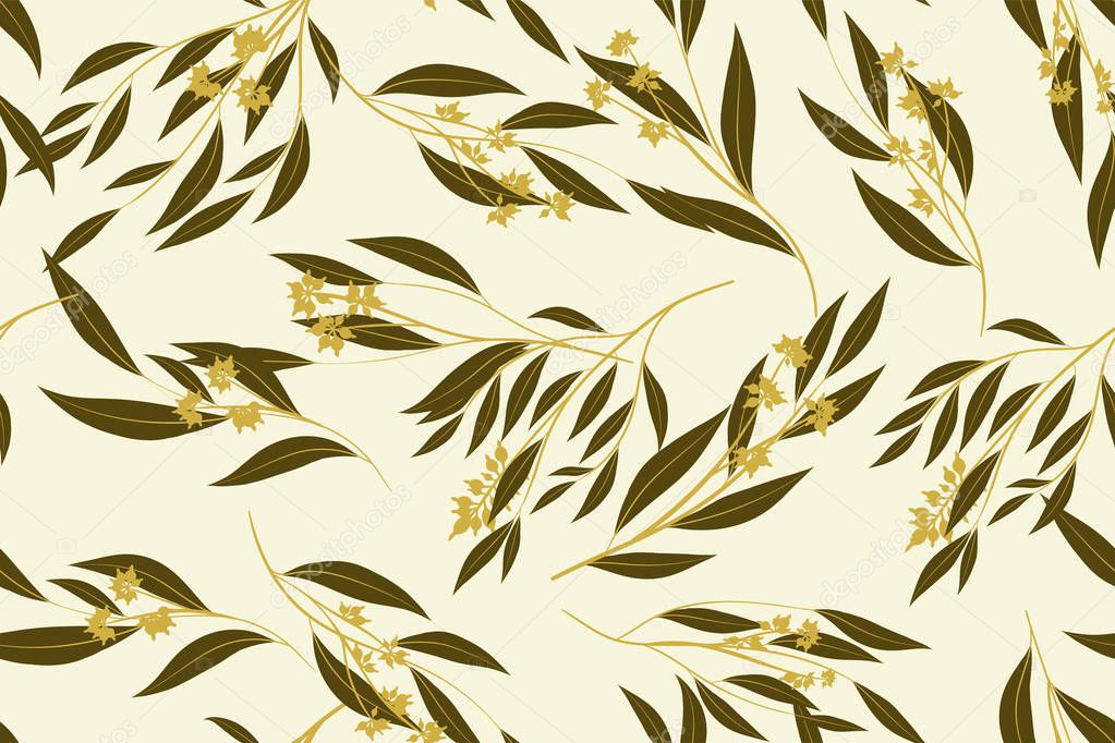 Patr n sin costura de oto o con hojas de eucalipto. Follaje Ramas Naturales. Fondo decorativo en ...