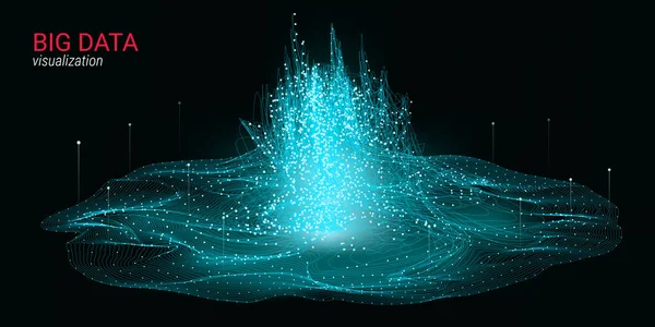 Wave 3D Big Data Visualization. Analysis Infographic. Stock Vector by ...