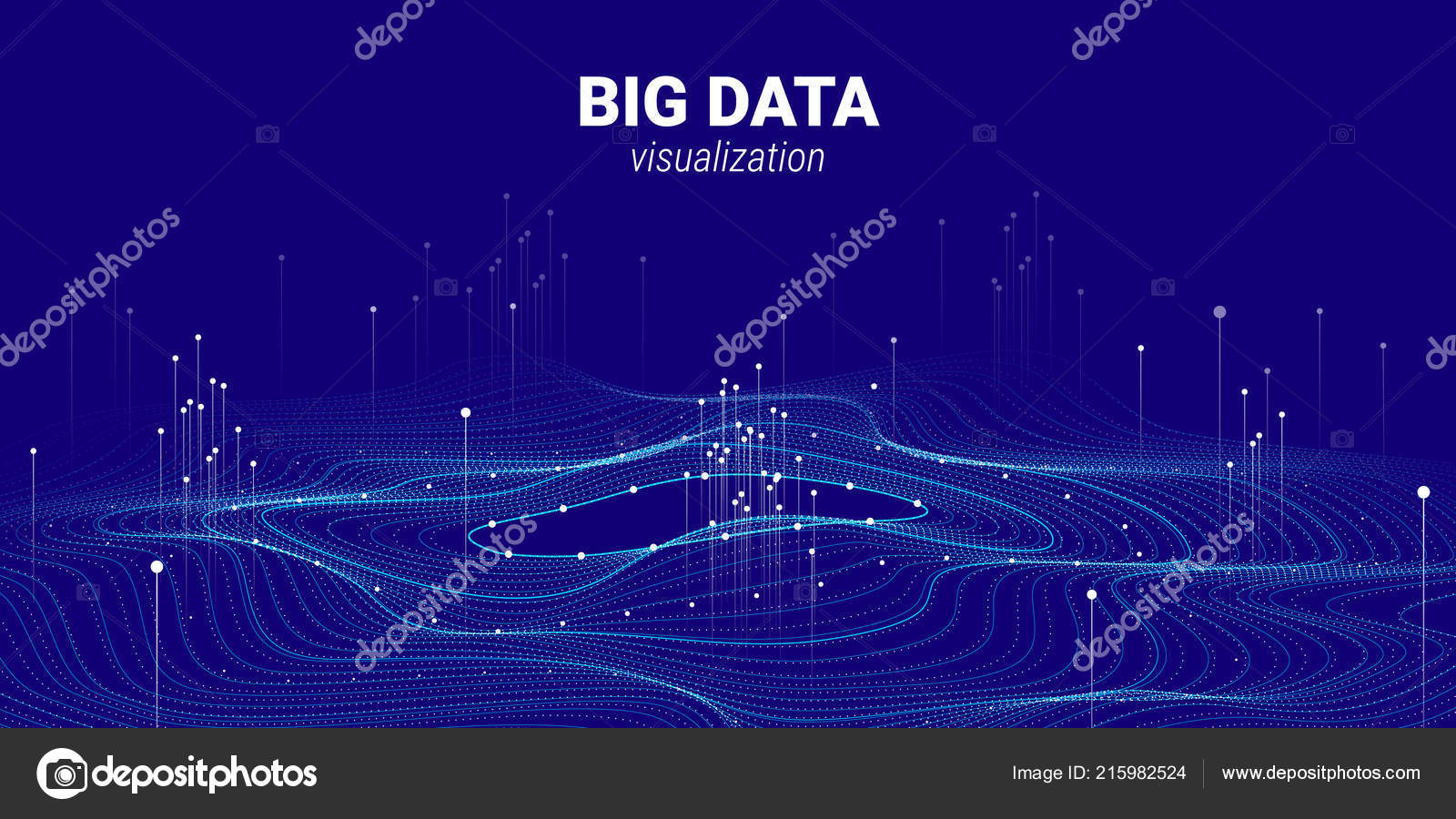 Virtual Digital Abstraction Big Binary Data Wave Visualization Glow ...