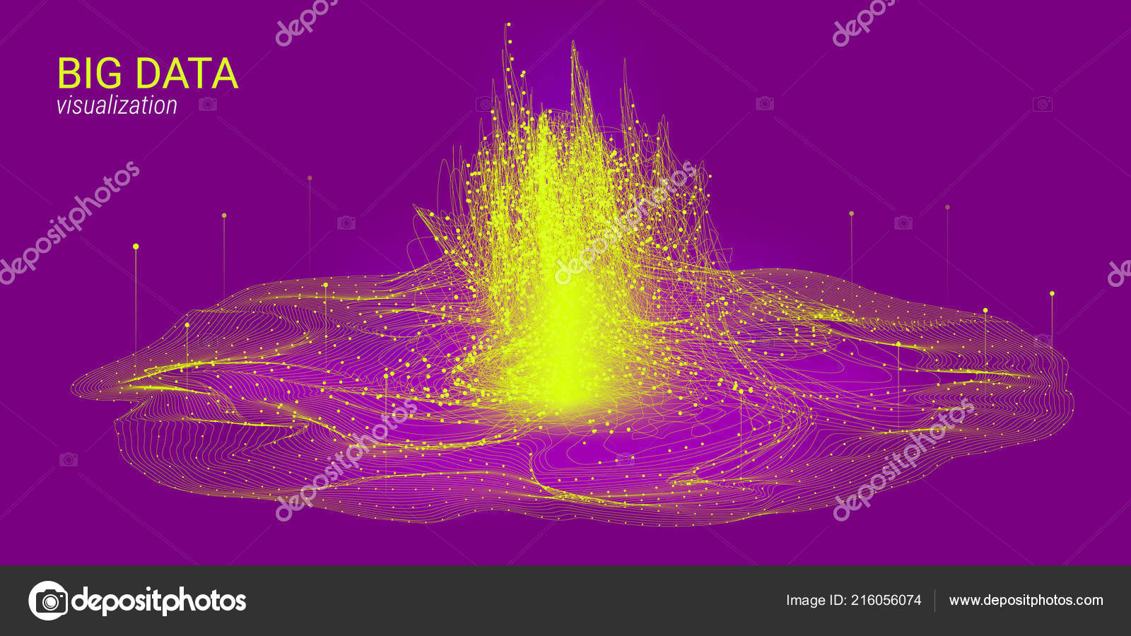 Wave 3D Big Data Visualization. Analysis Infographic. Stock Vector by ...