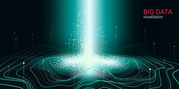 Wave 3d Big Data Visualization Analysis Infographic Stock Vector By