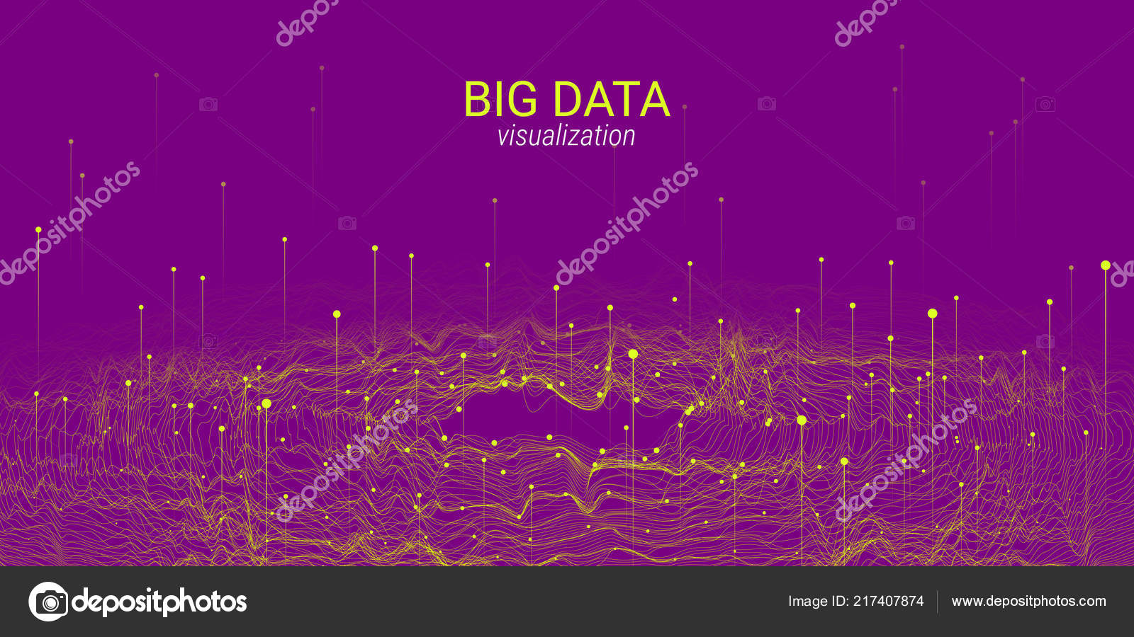 Wave 3D Big Data Visualization. Analysis Infographic. Stock Vector by ...