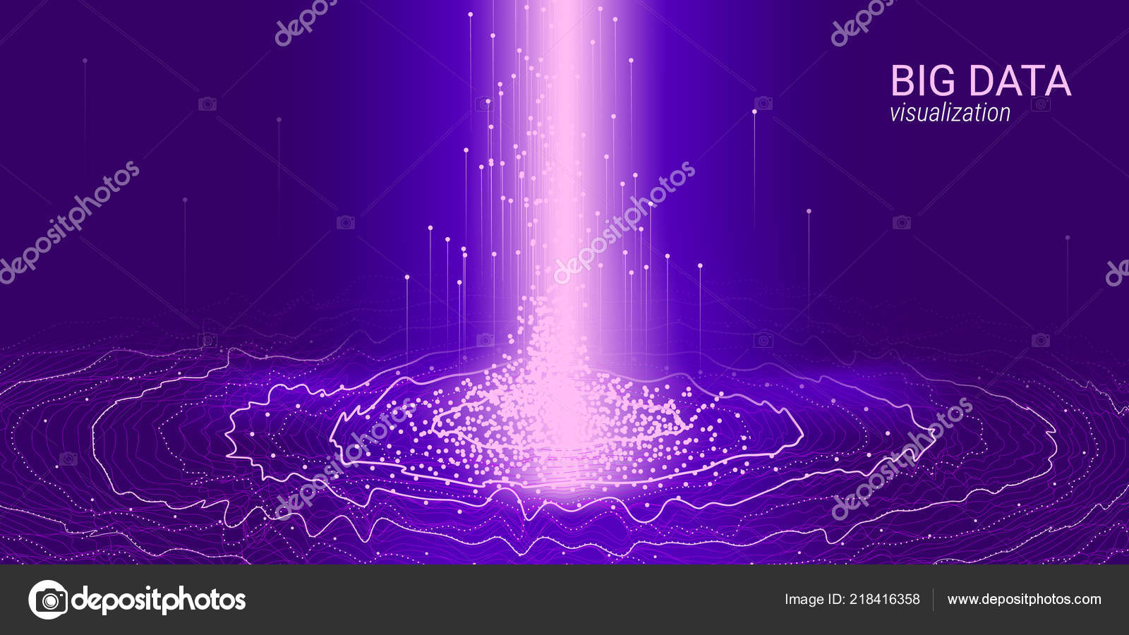 Wave 3D Big Data Visualization. Analysis Infographic. Stock Vector by ...