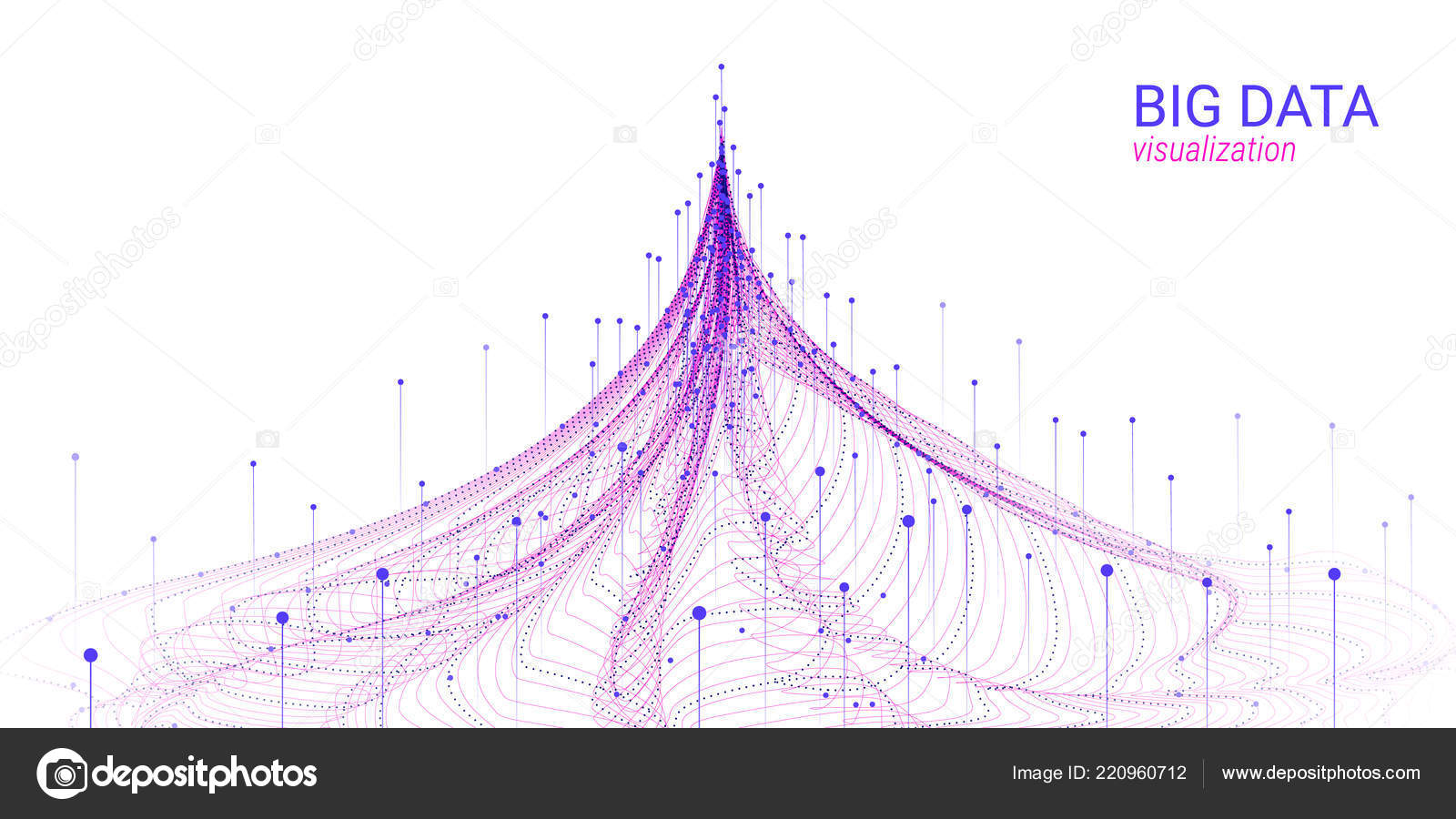 Wave 3D Big Data Visualization. Analysis Infographic. Stock Vector ...