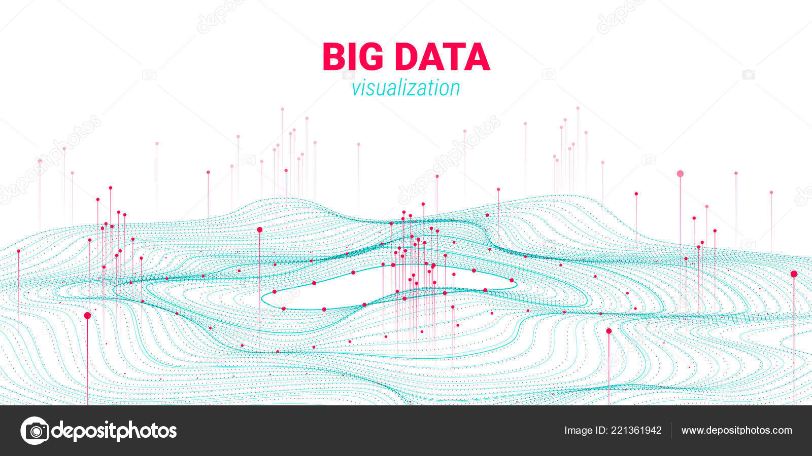 Wave 3D Big Data Visualization. Analysis Infographic. Stock Vector by ...