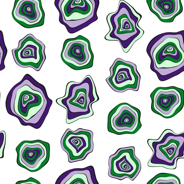 Wavy Distorted Rounds. Seamless Pattern with Deformed Circles. Hand ...
