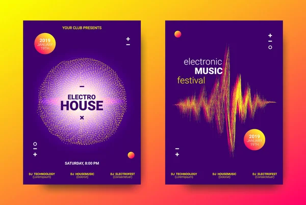 Wave Music Poster Concept. Electronic Sound Flyer. Stock Vector by ...