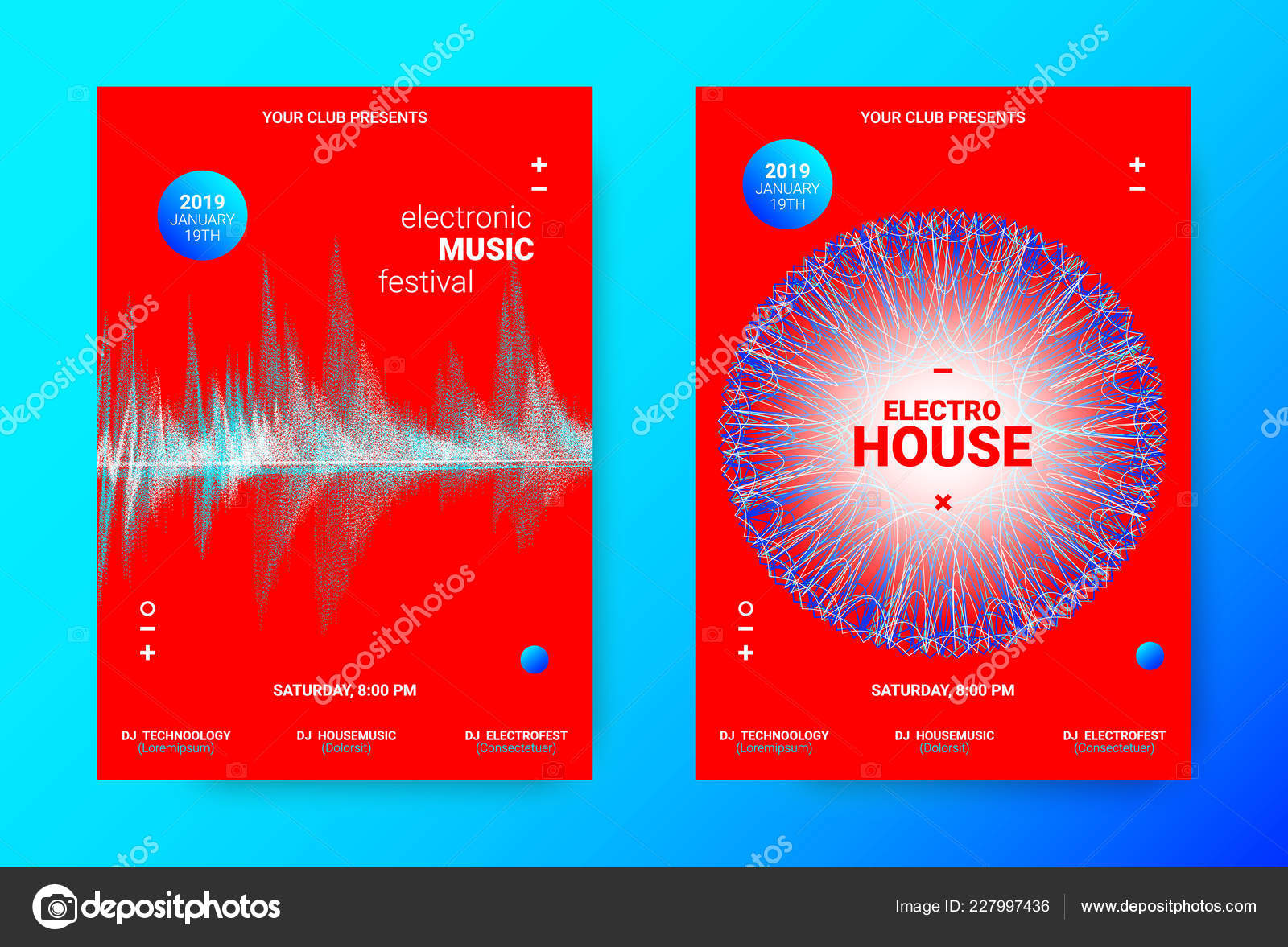 Wave Music Poster Concept. Electronic Sound Flyer. Stock Vector by ...