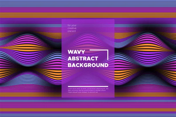 Distortion of Stripes. Modern Abstract Cover with Vector Warped Lines ...