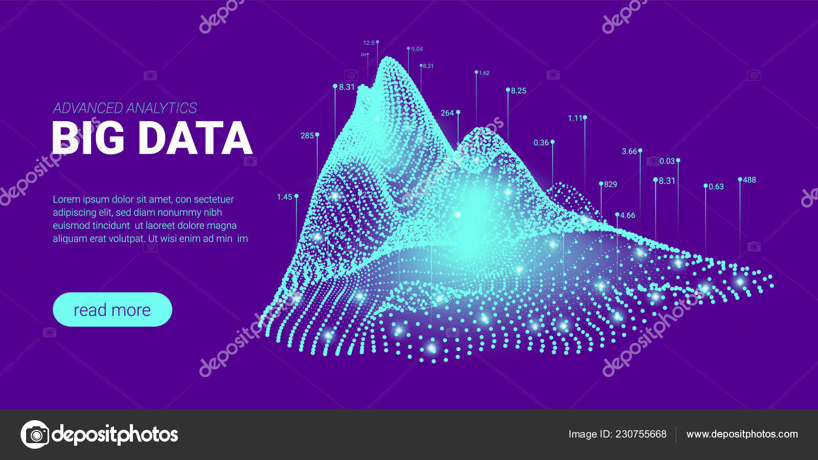 Quantum Computing Visualization, Big Data Sorting. Stock Vector by ...
