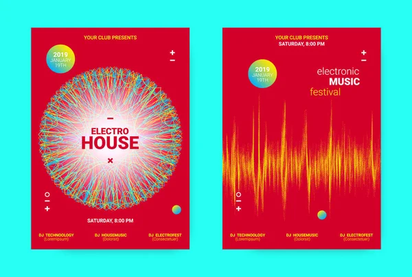 Wave Music Poster Concept. Electronic Sound Flyer. Stock Vector by ...