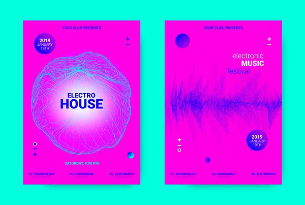 Wave Music Poster Concept. Electronic Sound Flyer. Stock Vector by ...