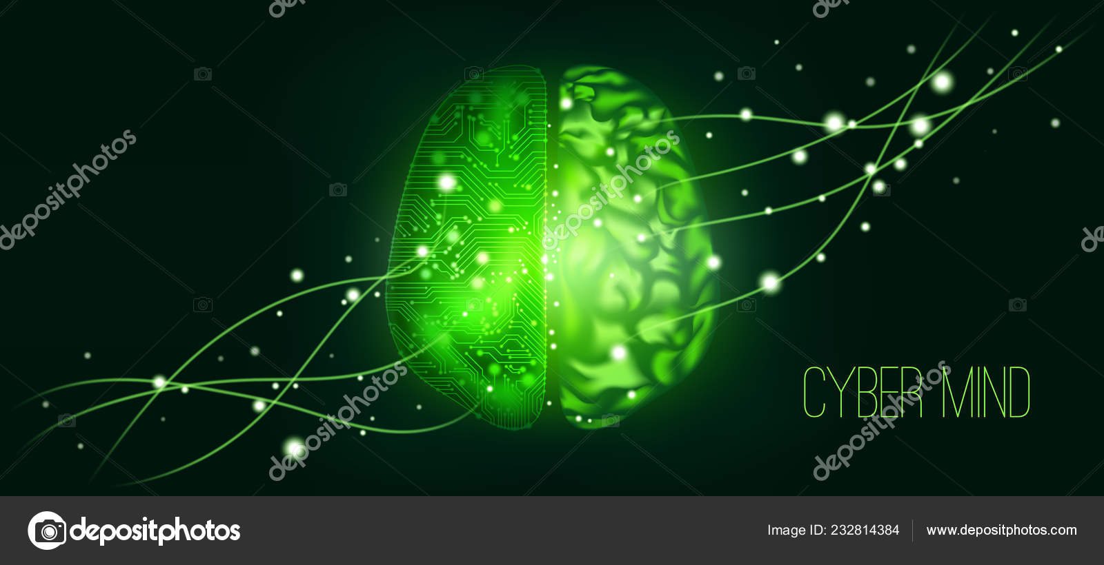 Technology Illustration with Cyber Mind Concept. Stock Vector by ...