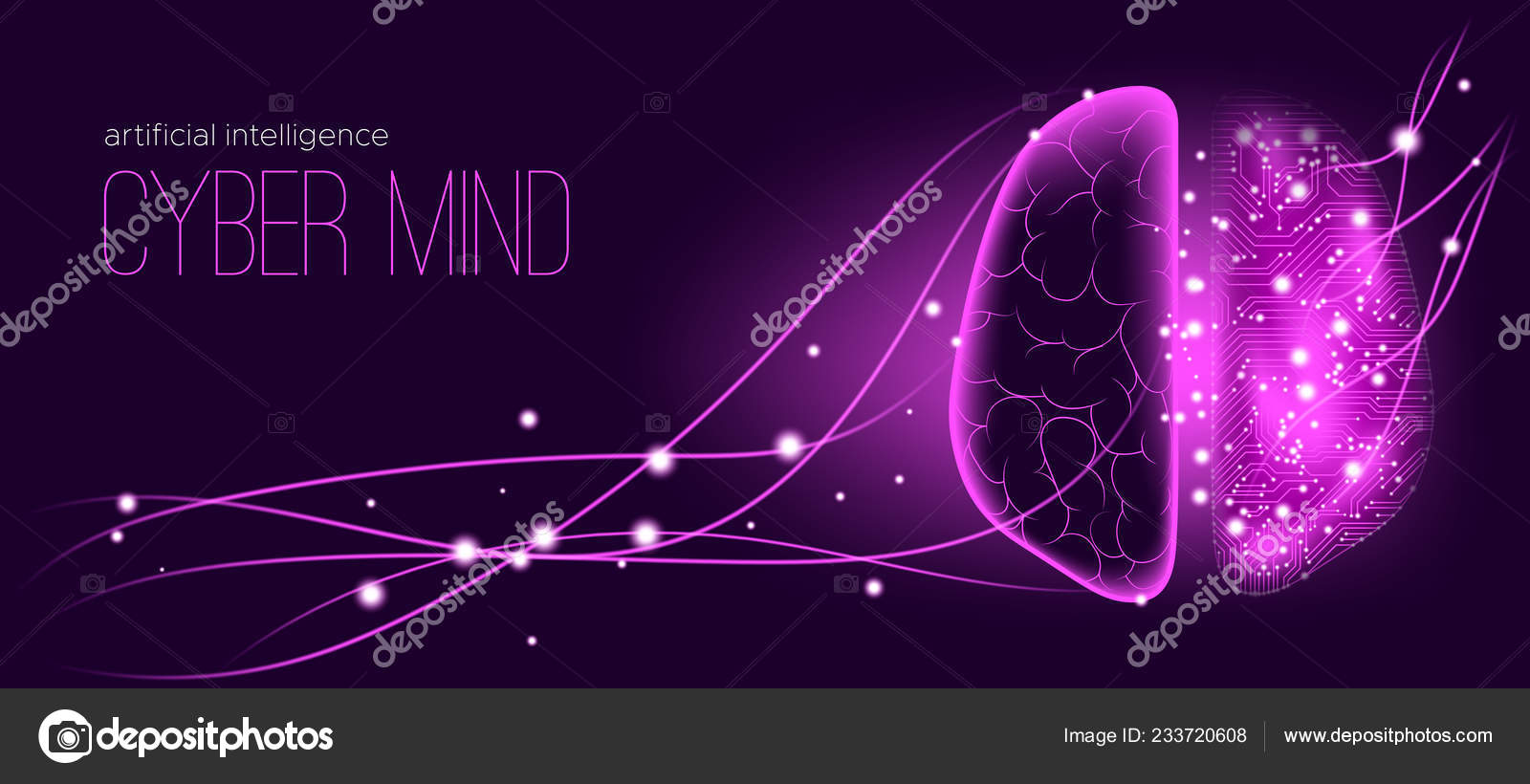 Cyber Mind with Artificial Intelligence Concept. Stock Vector by ...