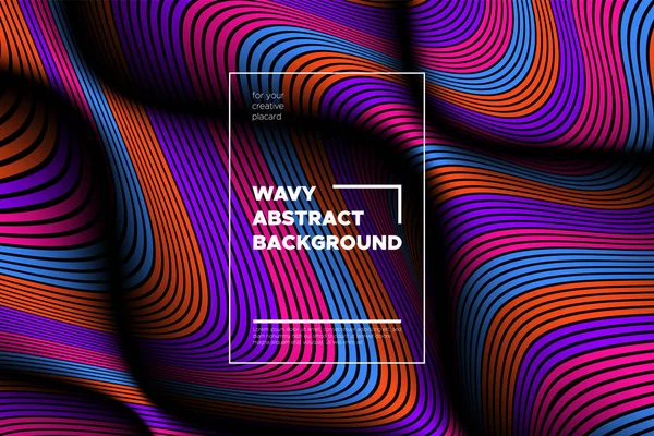 Distortion of Lines. Modern Abstract Cover with Vector Warped Stripes ...