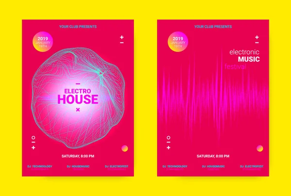 Wave Music Poster Concept. Electronic Sound Flyer. Stock Vector by ...