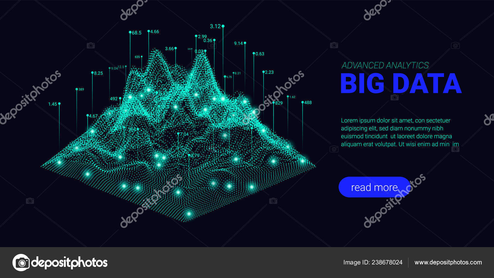 Big Data Analysis Visualization. Landing Page. Stock Vector Image by ...