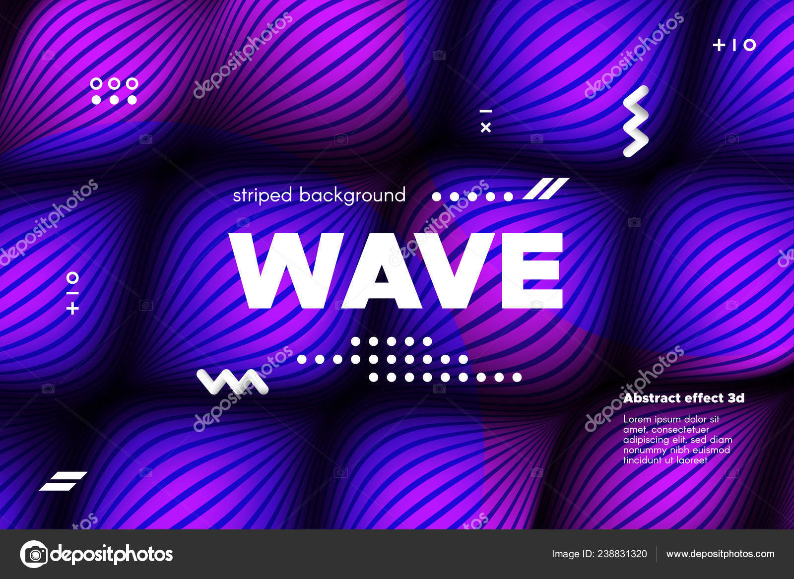 Movement of Distorted Purple Stripes. 3d Poster. Stock Vector by ...