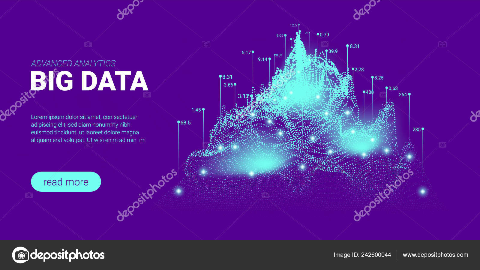 Quantum Computing Visualization, Big Data Sorting. Stock Vector by ...