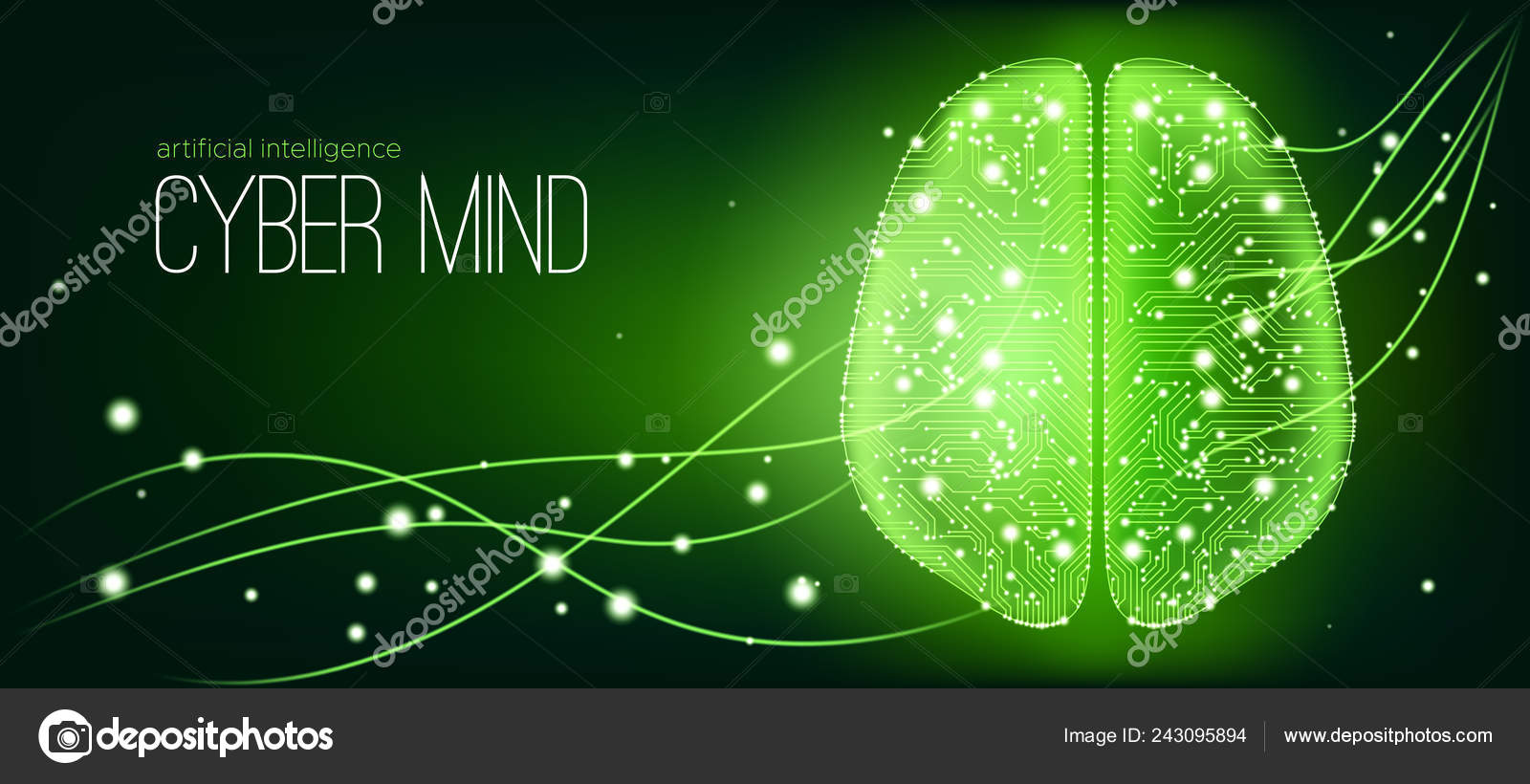 Technology Illustration with Cyber Mind Concept. Stock Vector Image by ...