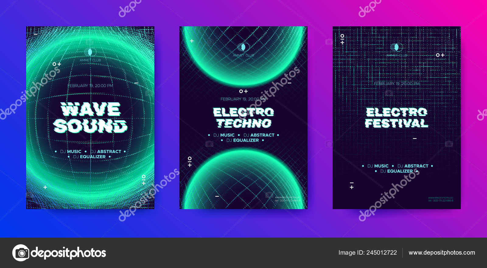 Music Posters with Neon Light Effect. Stock Vector by ©ingara 245012722