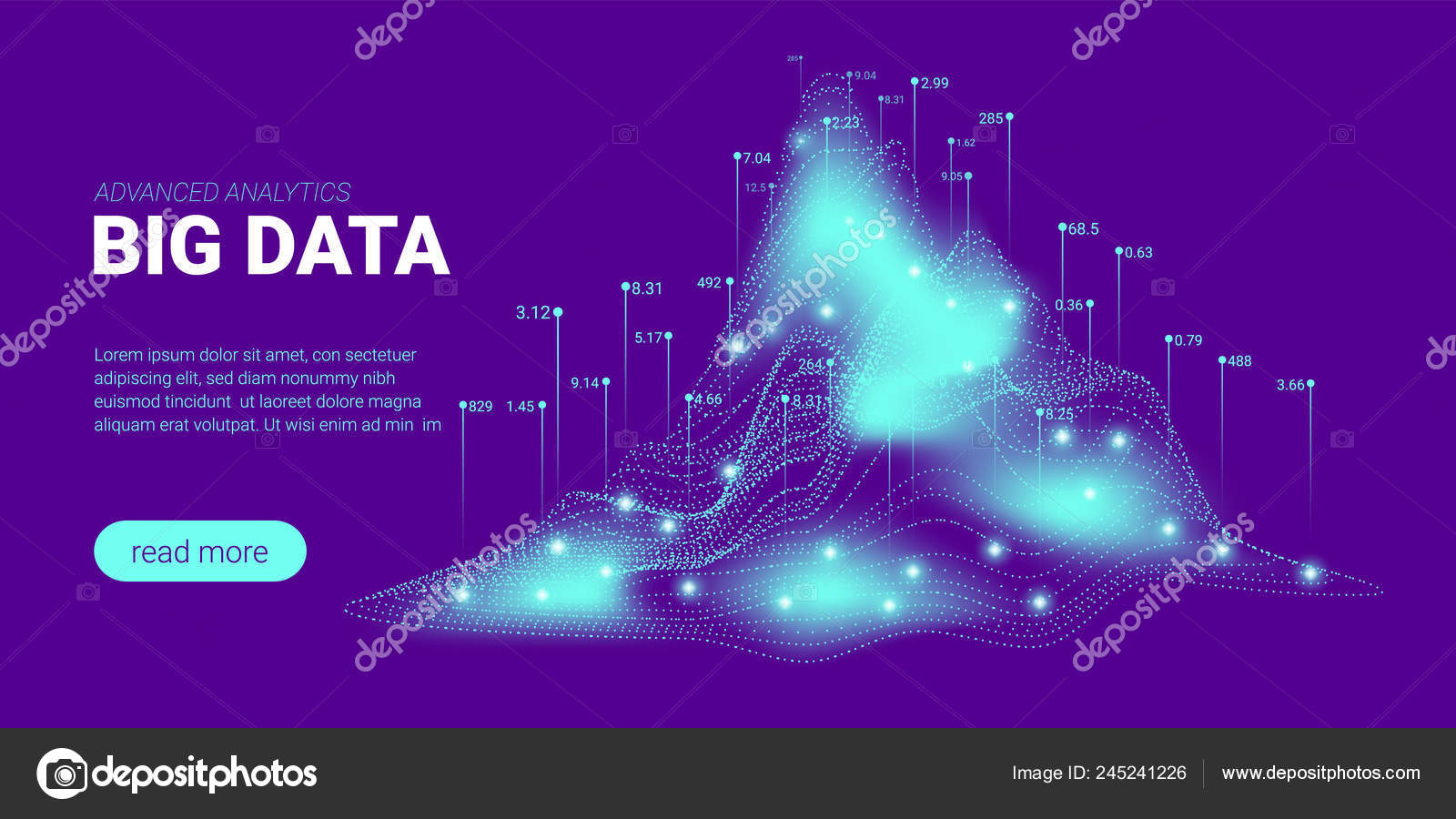 Quantum Computing Visualization, Big Data Sorting. Stock Vector by ...