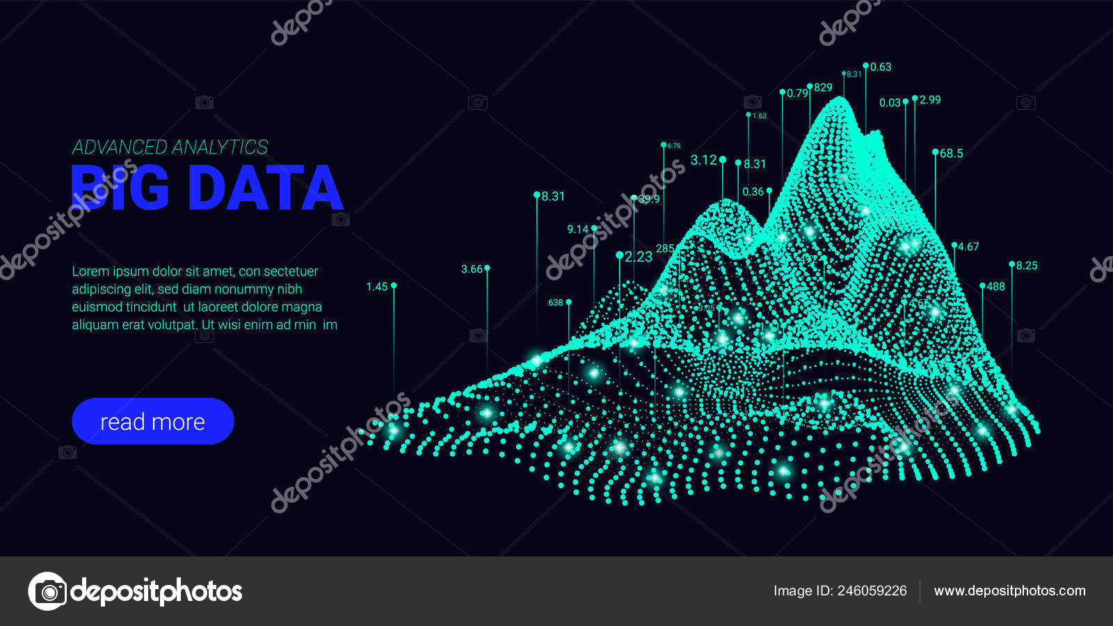 Big Data Analysis Visualization. Landing Page. Stock Vector Image by ...